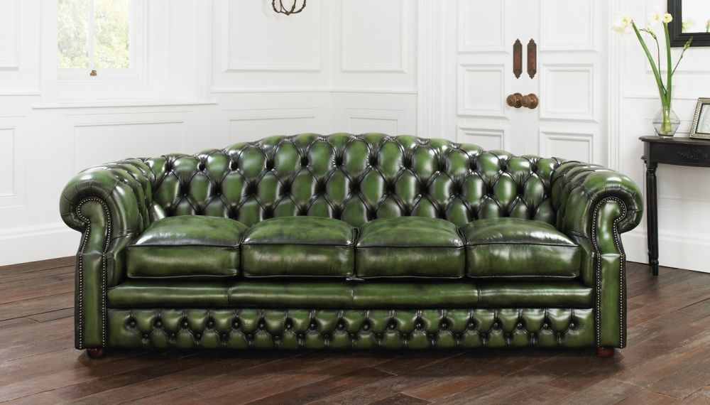 Green chesterfield sofa store